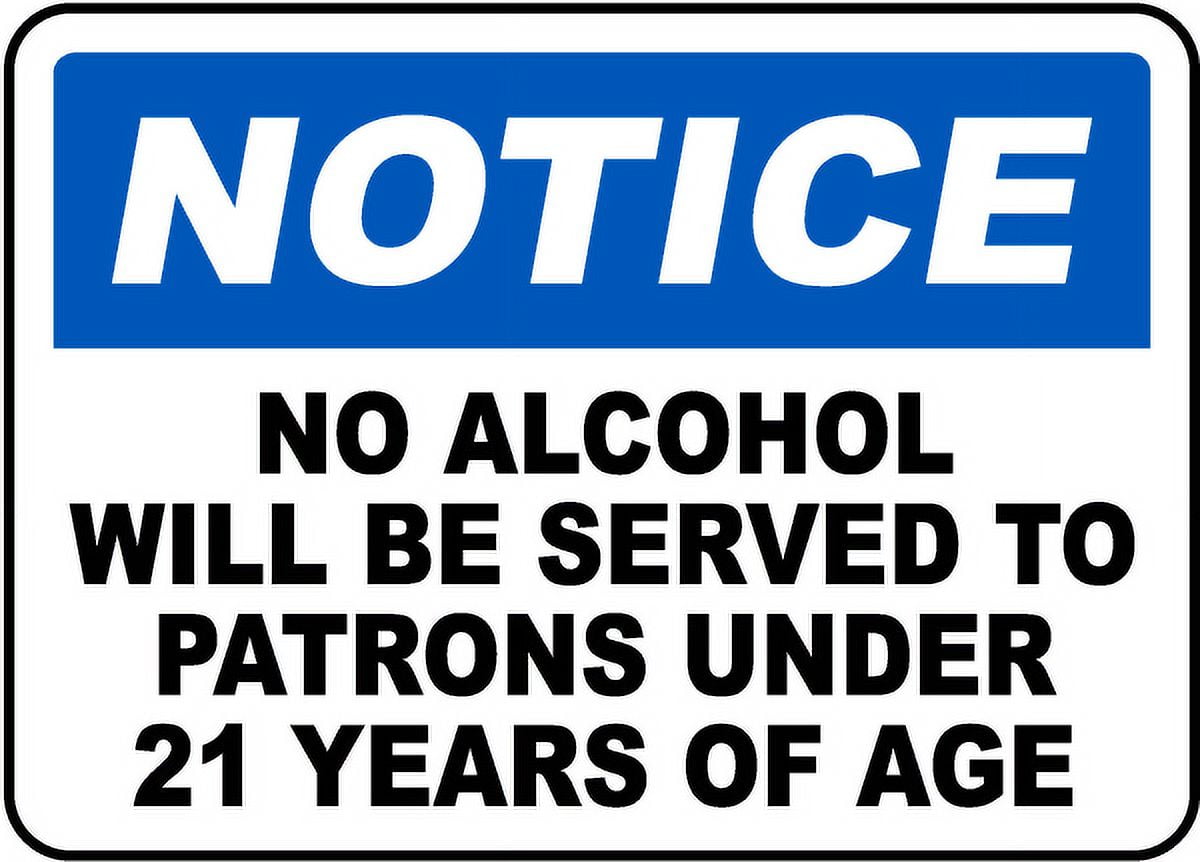 Vinyl Stickers - Patrons Under 21 Years of Age Sign - Safety and ...