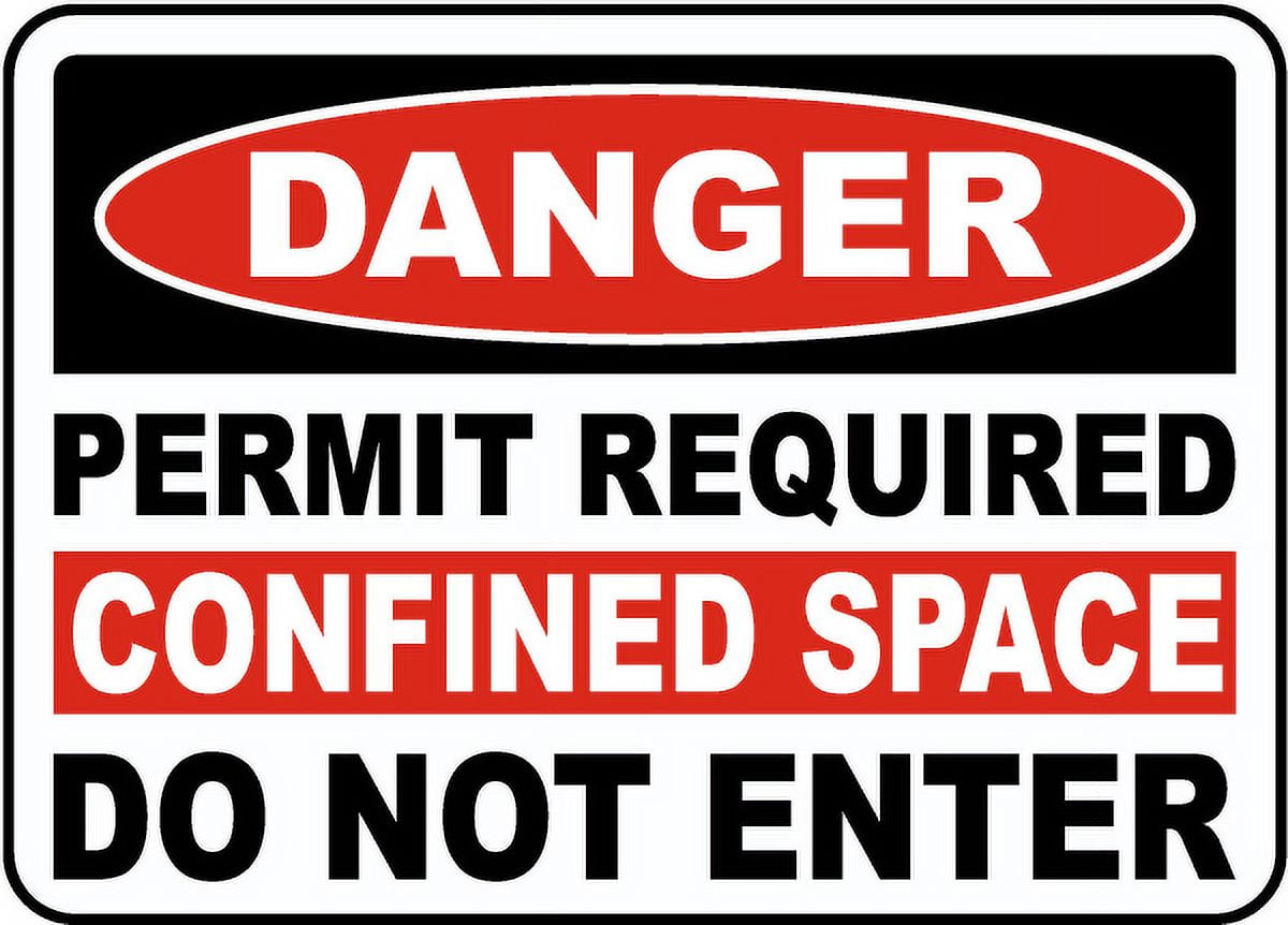 Vinyl Stickers - Permit Required Confined Space Sign - Safety and ...