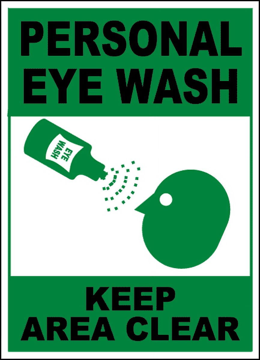 Vinyl Stickers - Personal Eye Wash Keep Area Clear Sign - Safety and ...