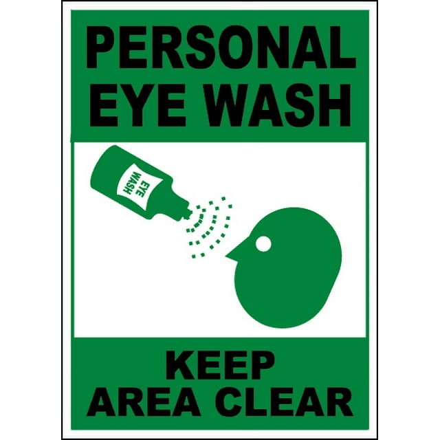 Vinyl Stickers - Personal Eye Wash Keep Area Clear Sign - Safety and ...