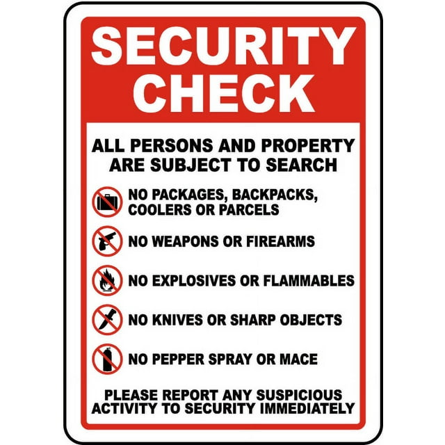 Vinyl Stickers - Persons Subject to Search Sign 2 - Safety and Warning ...