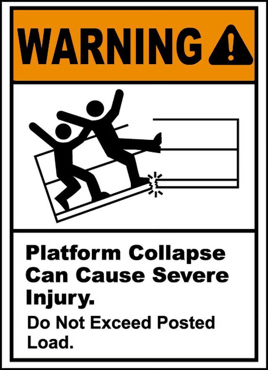 Vinyl Stickers - Platform Collapse Can Injure Sign - Safety and Warning ...