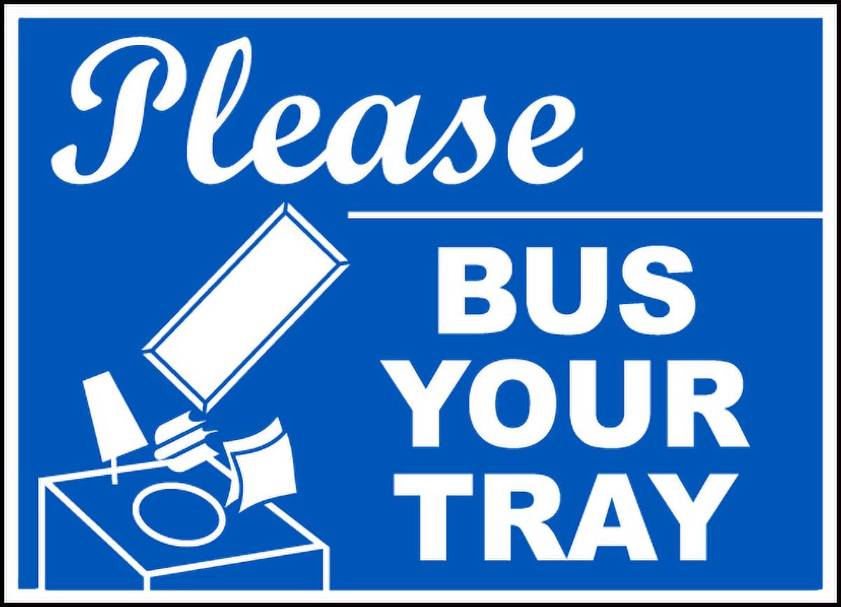 Vinyl Stickers - Please Bus Your Tray Sign - Safety and Warning ...