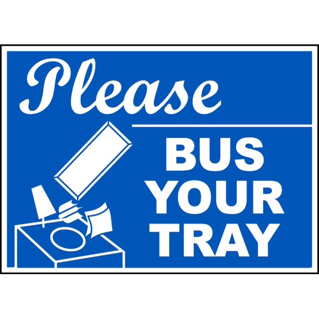 Vinyl Stickers - Please Bus Your Tray Sign - Safety and Warning ...