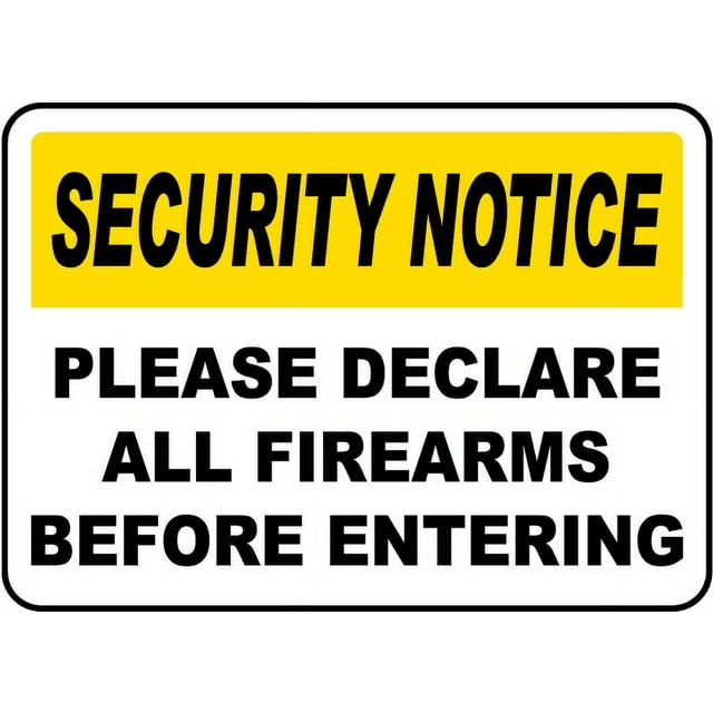 Vinyl Stickers - Please Declare All Firearms Sign - Safety and Warning ...