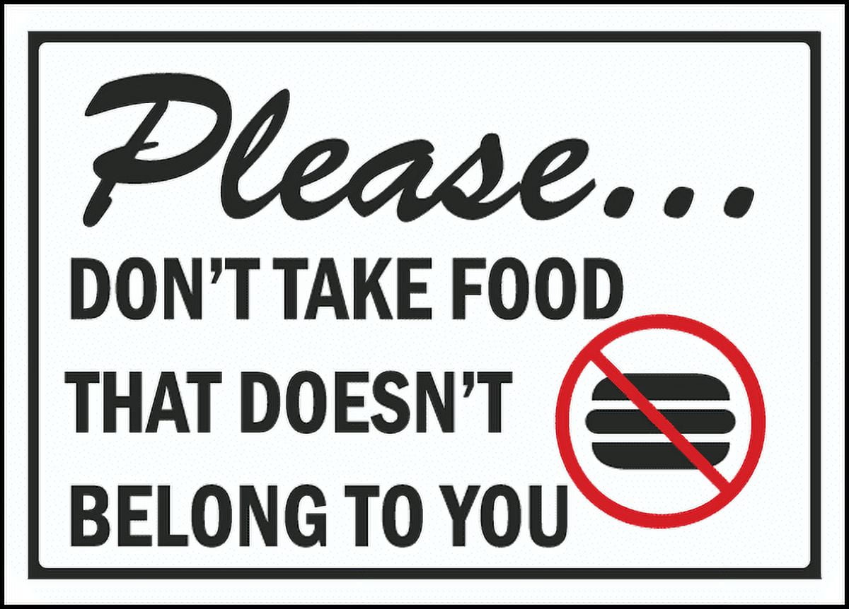 Vinyl Stickers - Please Don't Take Food Sign - Safety and Warning ...