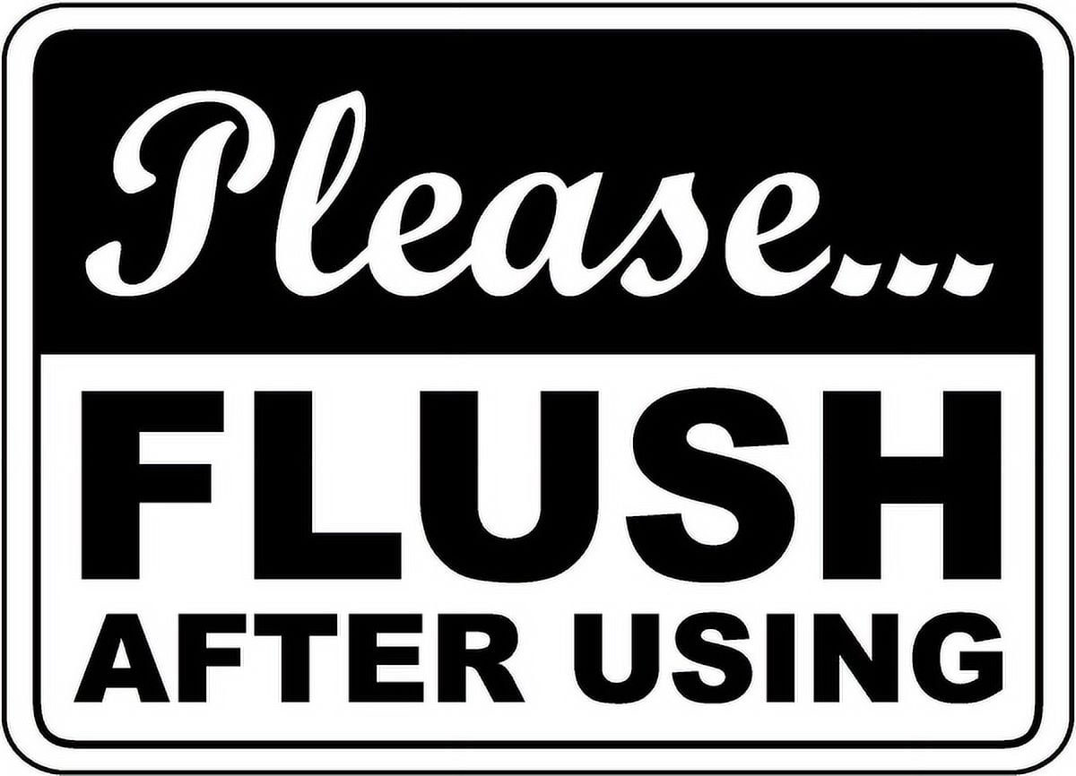 Vinyl Stickers - Please Flush After Using Sign U8 - Safety and Warning ...