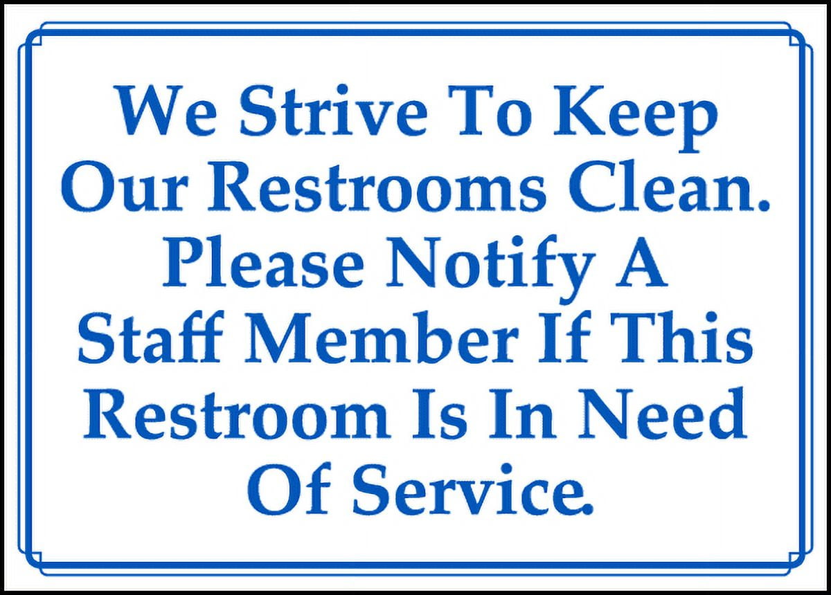 Vinyl Stickers - Please Notify Staff About Restroom Sign - Safety and ...