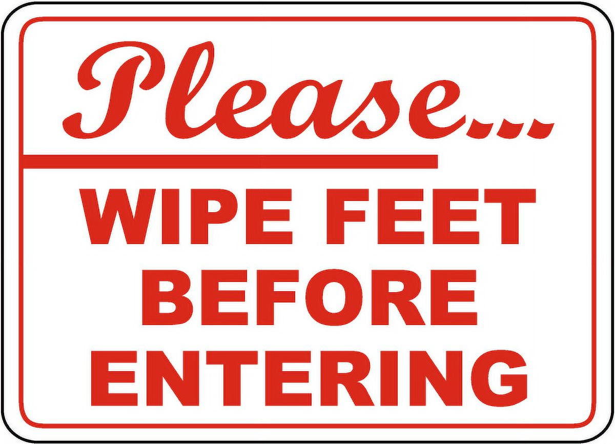 Vinyl Stickers - Please Wipe Feet Before Entering Sign - Safety and ...