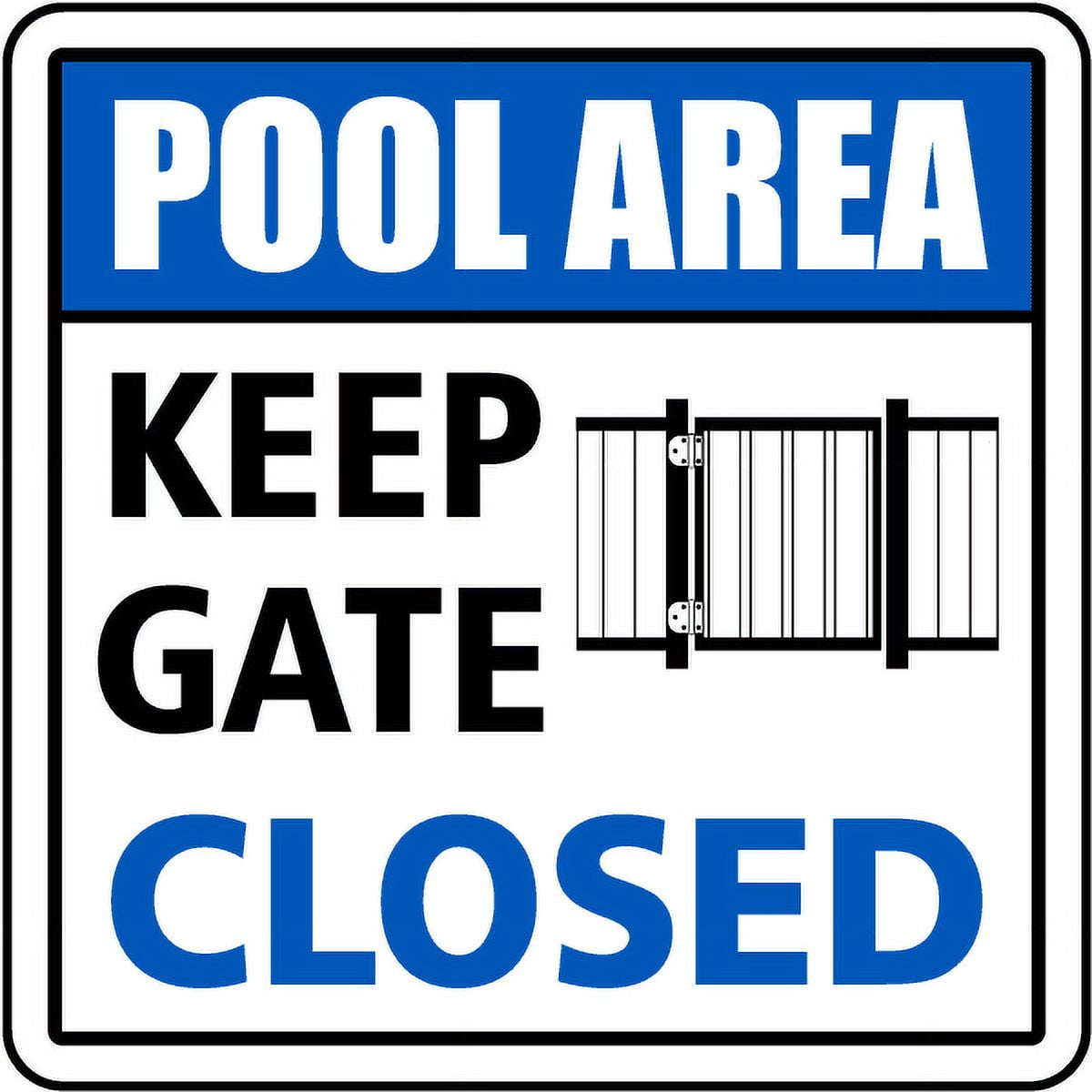 Vinyl Stickers - Pool Area Keep Gate Closed Sign - Safety and Warning ...