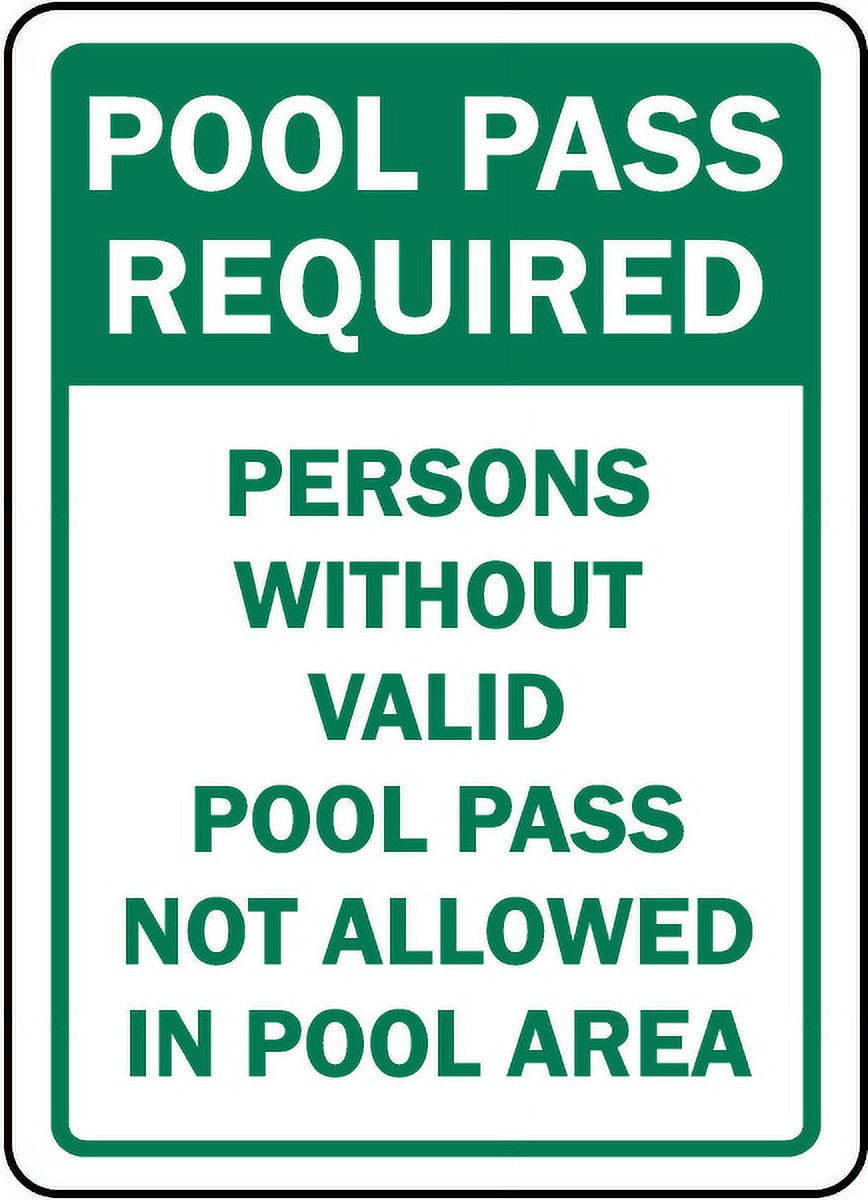 Vinyl Stickers - Pool Pass Required Sign - Safety and Warning Warehouse ...