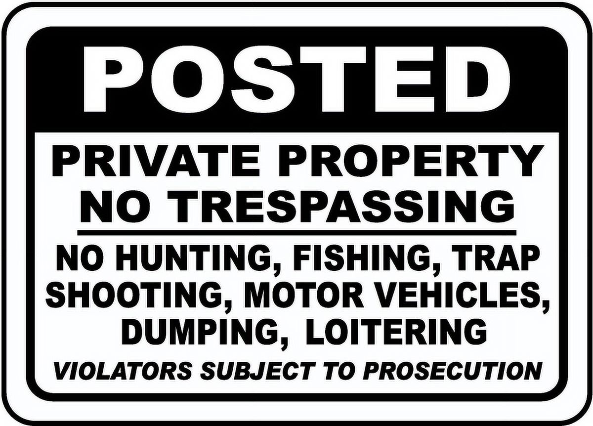 Vinyl Stickers - Posted Private Property Sign - Safety and Warning ...