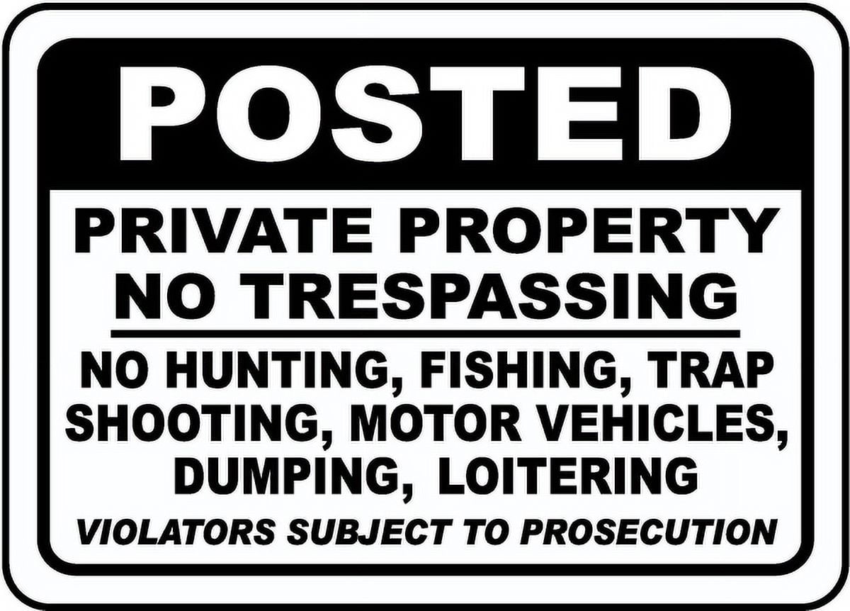 Vinyl Stickers - Posted Private Property Sign - Safety and Warning ...