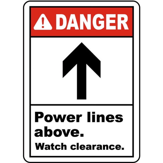 Vinyl Stickers - Power Lines Above Sign - Safety and Warning Warehouse ...