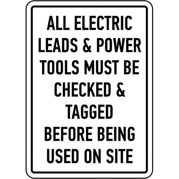 Vinyl Stickers - Power Tools Must Be Checked Sign - Safety and Warning ...