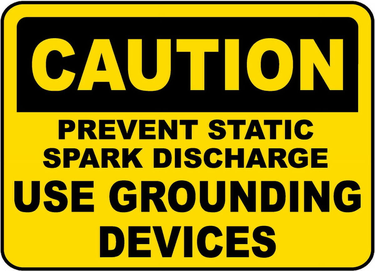 Vinyl Stickers - Prevent Static Spark Discharge Sign - Safety and ...
