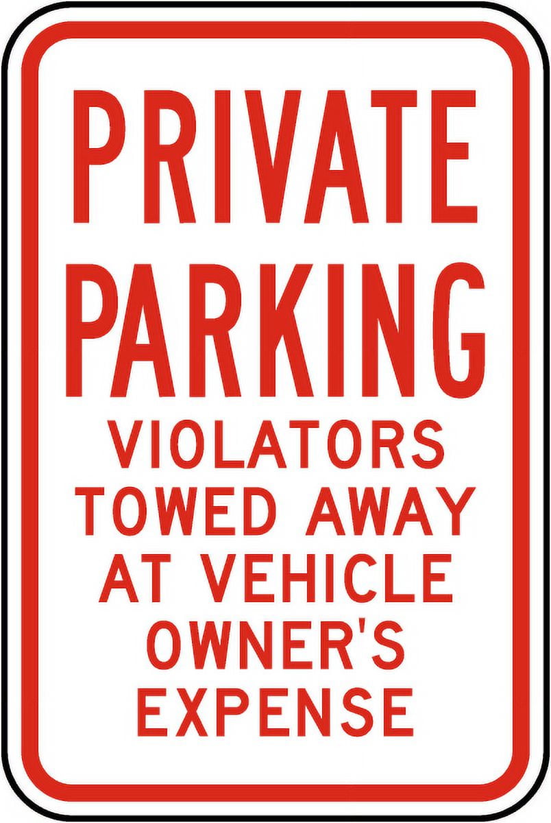 Vinyl Stickers - Private Parking Violators Towed Sign X5 - Safety and ...