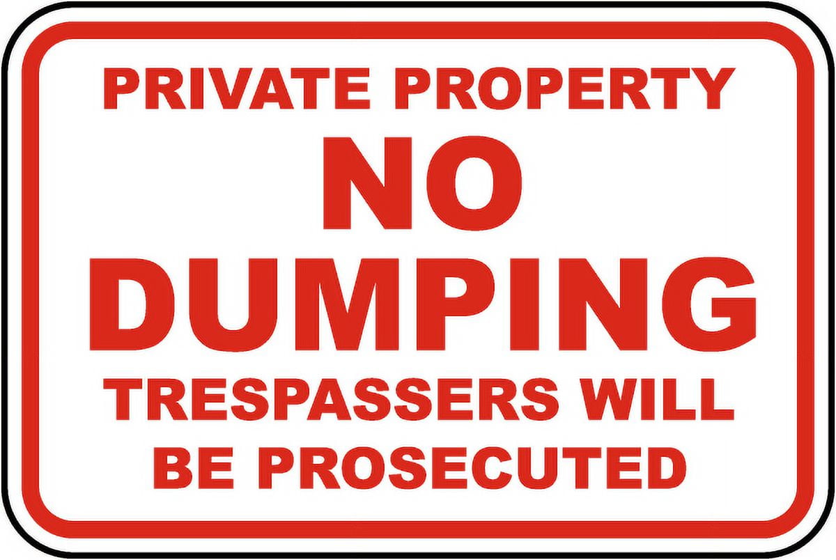 Vinyl Stickers - Private Property No Dumping Sign - Safety and Warning ...
