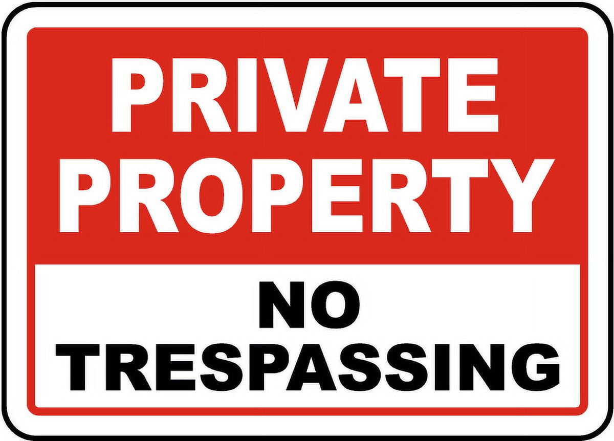 Vinyl Stickers - Private Property No Trespassing Sign 2 - Safety and ...