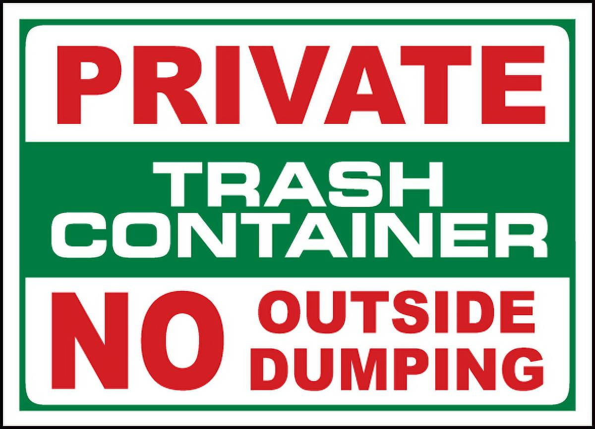 Vinyl Stickers - Private Trash Container Sign - Safety and Warning ...