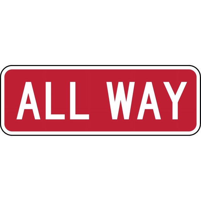 Vinyl Stickers - R1-3P: All Way (Plaque) - Safety and Warning Warehouse ...