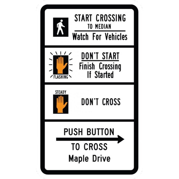Vinyl Stickers - R10-3h-Pedestrian Signs - Safety and Warning Warehouse ...