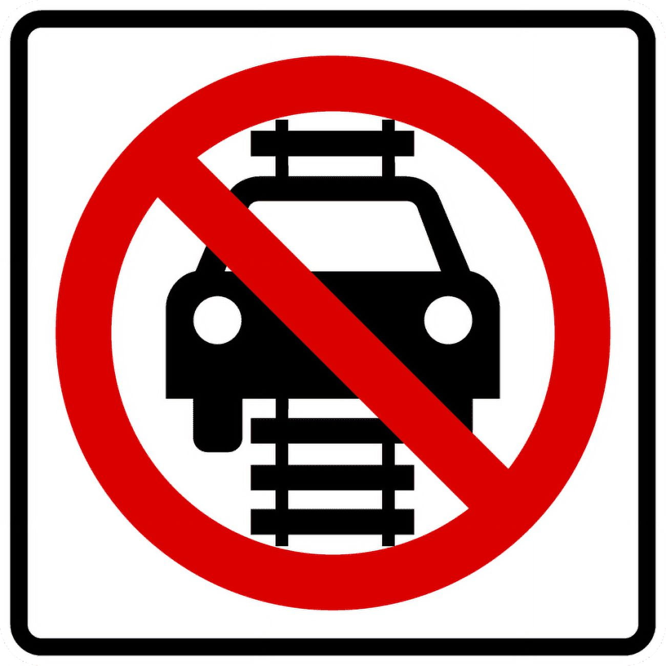 Vinyl Stickers - R15-6-No Motor Vehicles On Tracks Symbol - Safety and ...