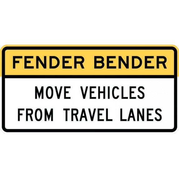 Vinyl Stickers - R16-4-Fender Bender Move Vehicles Sign - Safety and ...