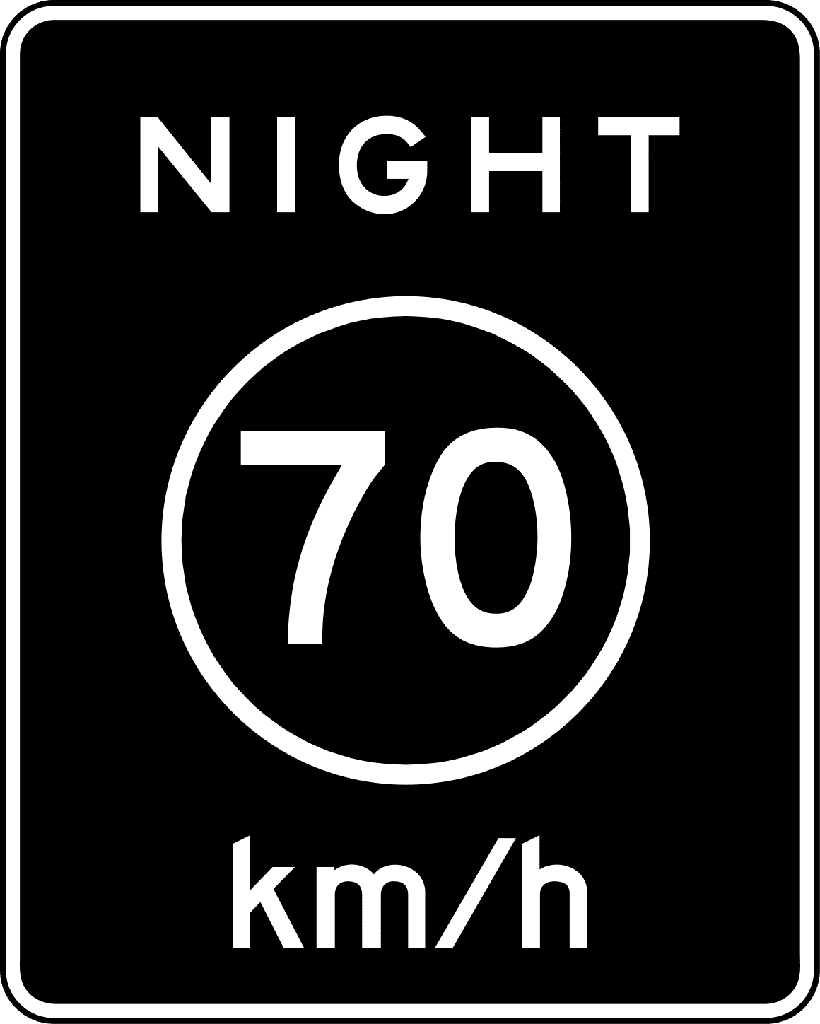 Vinyl Stickers - R2-3P: Night Speed Limit (Plaque) (Metric) - Safety ...