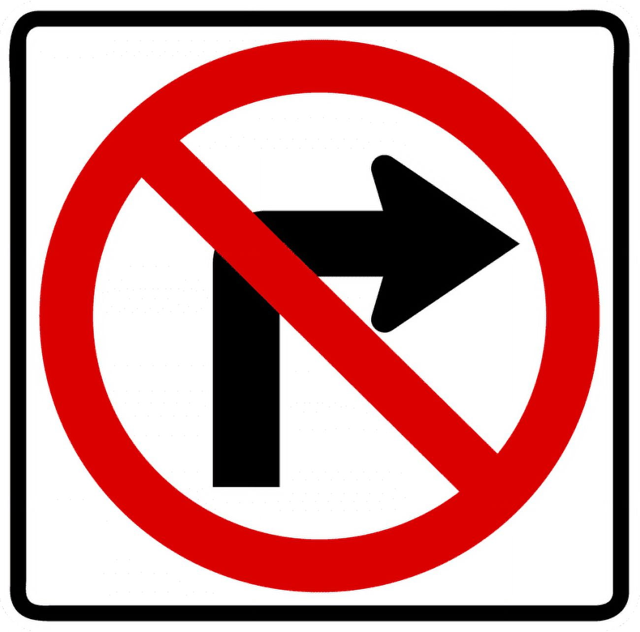 Vinyl Stickers - R3-1-No Right Turn Sign - Safety and Warning Warehouse ...