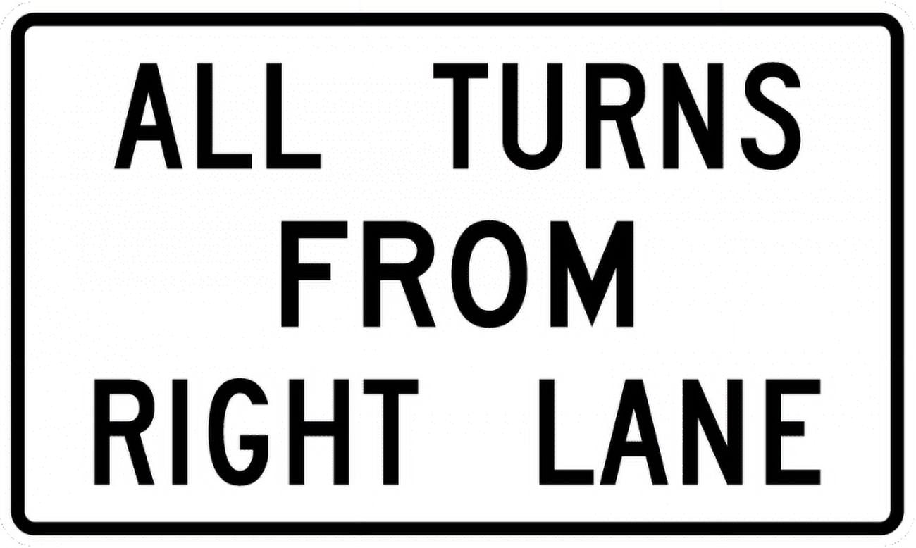 Vinyl Stickers - R3-23-All Turns (U Turn) from Right Lane Sign - Safety ...