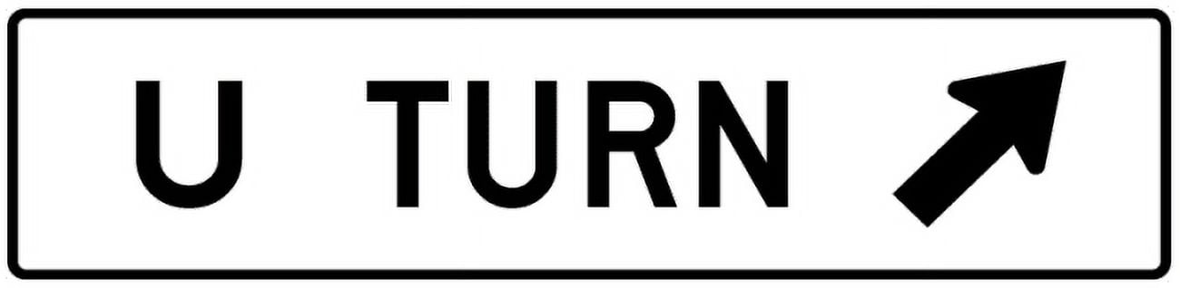 Vinyl Stickers - R3-24b-All Turns (U Turn) with Arrow Sign - Safety and ...