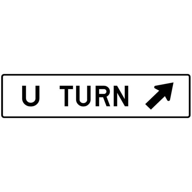 Vinyl Stickers - R3-24b-All Turns (U Turn) with Arrow Sign - Safety and ...