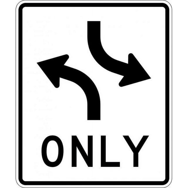 Vinyl Stickers - R3-9a-Two-Way Left Turn Only Sign (Overhead) - Safety ...