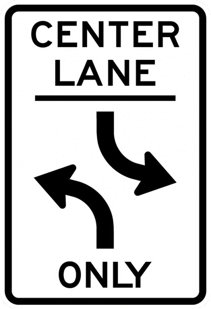 Vinyl Stickers - R3-9b-Two-Way Left Turn Only(Post-Mounted) Sign ...