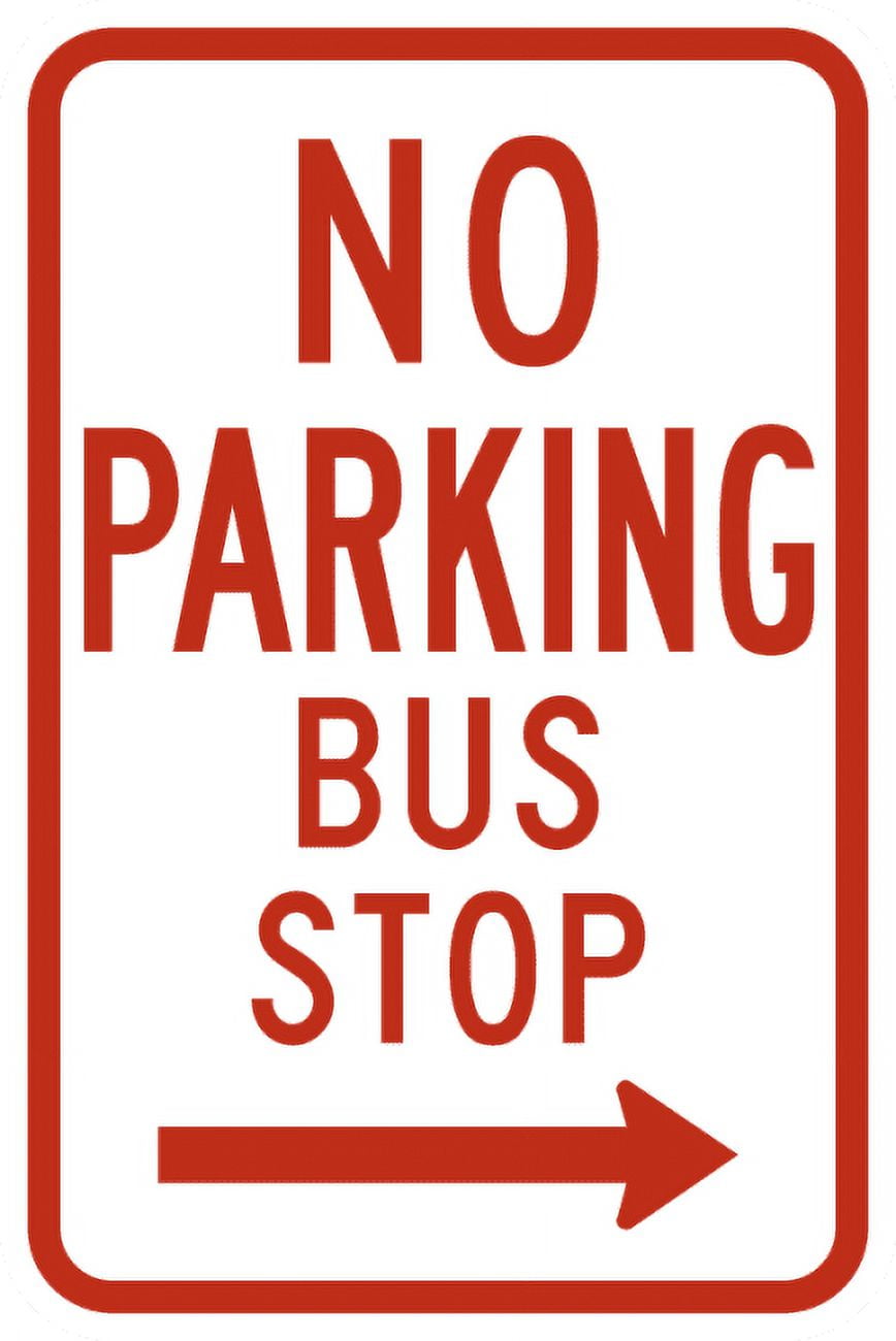 Vinyl Stickers - R7-7-No Parking Bus Stop Sign - Safety and Warning ...