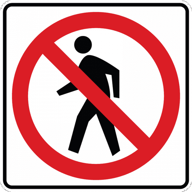 Vinyl Stickers - R9-3-No Pedestrian Crossing Sign (Symbol) - Safety and ...