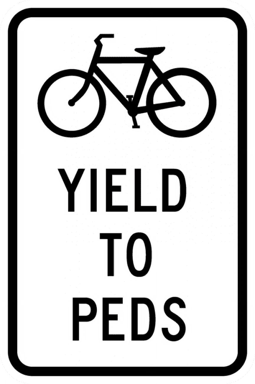 Vinyl Stickers - R9-6-Yield to Peds Sign - Safety and Warning Warehouse ...