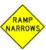 Vinyl Stickers - Ramp Narrows, Current MUTCD Version - Safety and ...