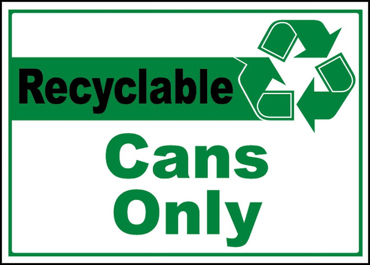 Vinyl Stickers - Recyclable Cans Only Sign - Safety and Warning ...