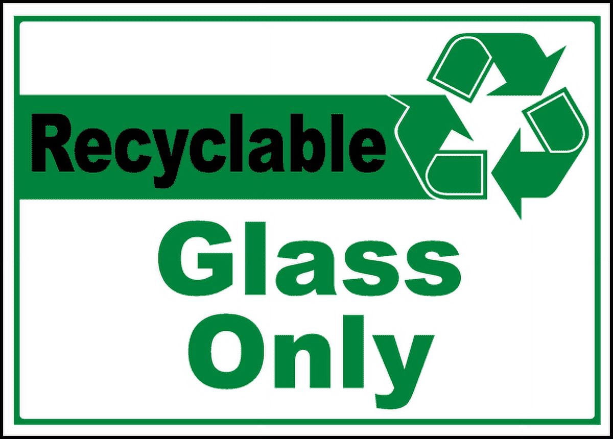 Vinyl Stickers - Recyclable Glass Only Sign - Safety and Warning ...