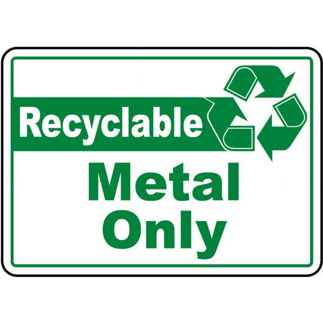 Vinyl Stickers - Recyclable Metal Only Sign - Safety and Warning ...