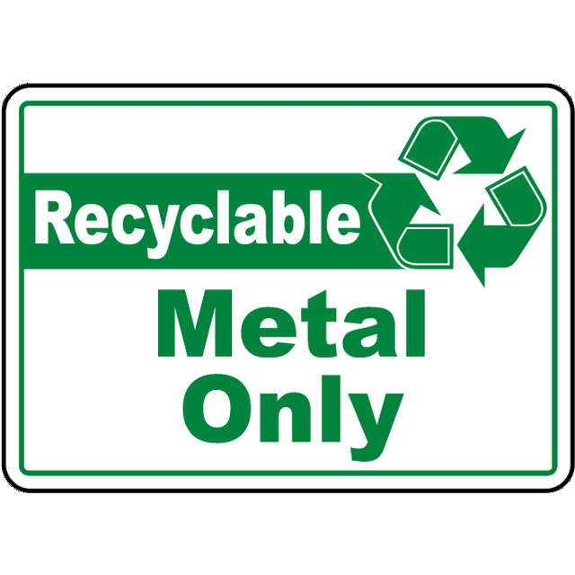 Vinyl Stickers - Recyclable Metal Only Sign - Safety and Warning ...