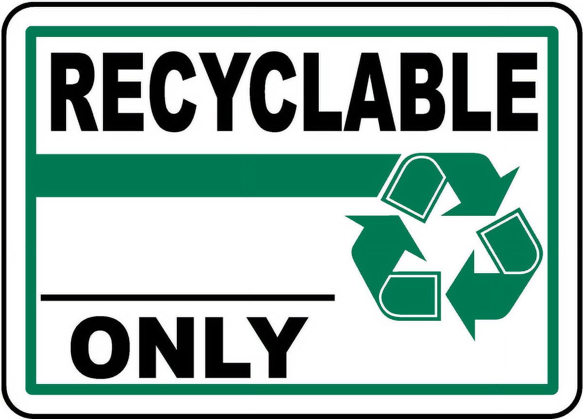 Vinyl Stickers - Recyclable Only Sign - Safety and Warning Warehouse ...