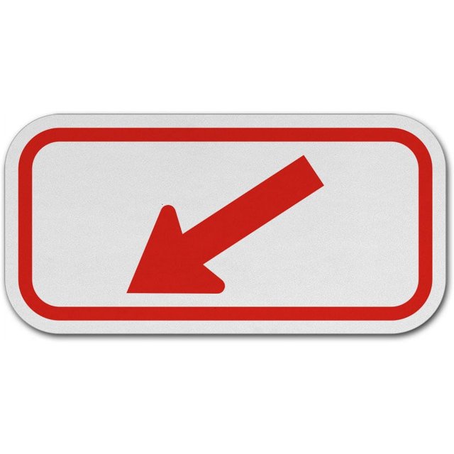 Vinyl Stickers - Red Left Diagonal Arrow Sign B2 - Safety and Warning ...