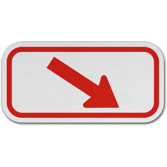 Vinyl Stickers - Red Right Diagonal Arrow Sign B4 - Safety and Warning ...