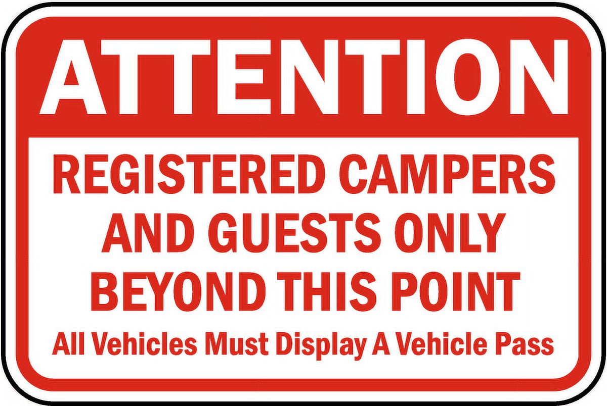 Vinyl Stickers - Registered Campers and Guests Only Sign - Safety and ...