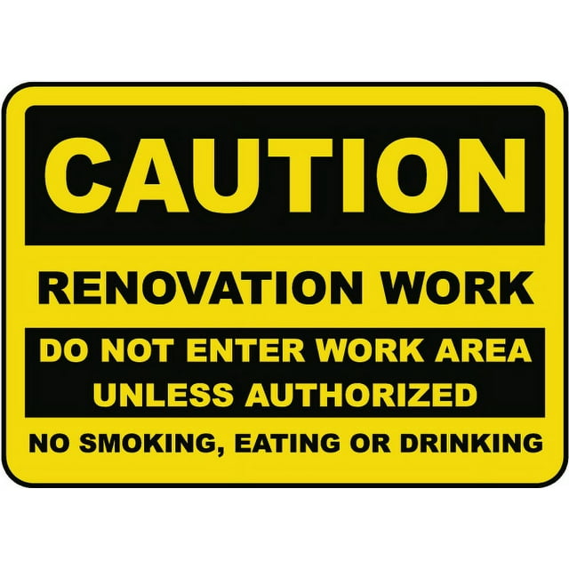 Vinyl Stickers - Renovation Work Do Not Enter Sign B8 - Safety and ...