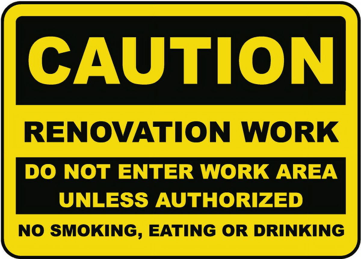 Vinyl Stickers - Renovation Work Do Not Enter Sign B8 - Safety and ...