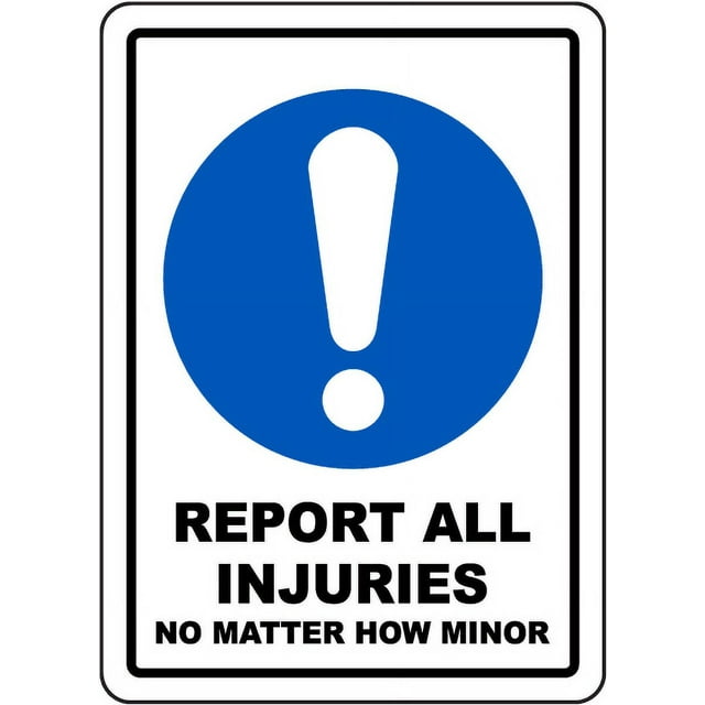 Vinyl Stickers - Report All Injuries Sign C1 - Safety and Warning ...